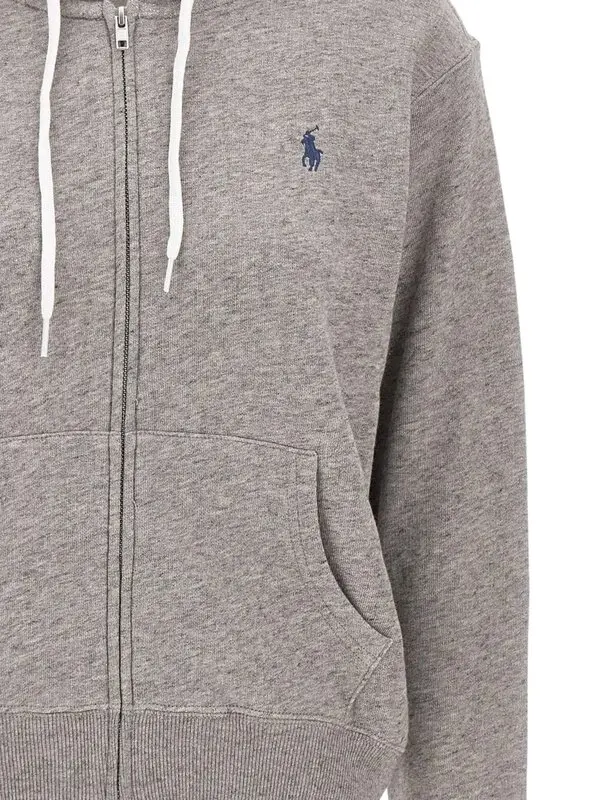 Polo Ralph Lauren Full-zip Hoodie With Drawstring - Gray