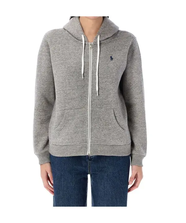 Polo Ralph Lauren Full-zip Hoodie With Drawstring - Gray