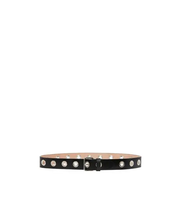 Alexander McQueen Embellished Eyelets Belt - Black