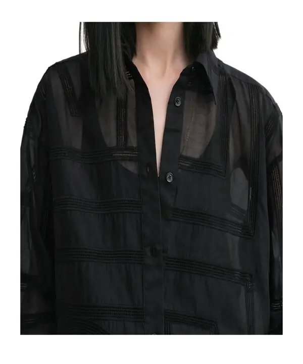 TOTEME Crochet Sheer Shirt