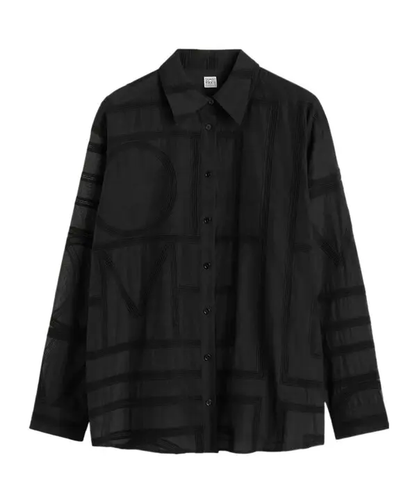 TOTEME Crochet Sheer Shirt - Black