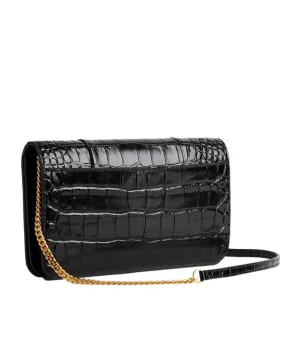 Balenciaga Logo Chain Clutch Bag - Black