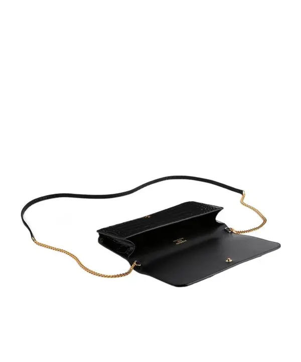 Balenciaga Logo Chain Clutch Bag - Black
