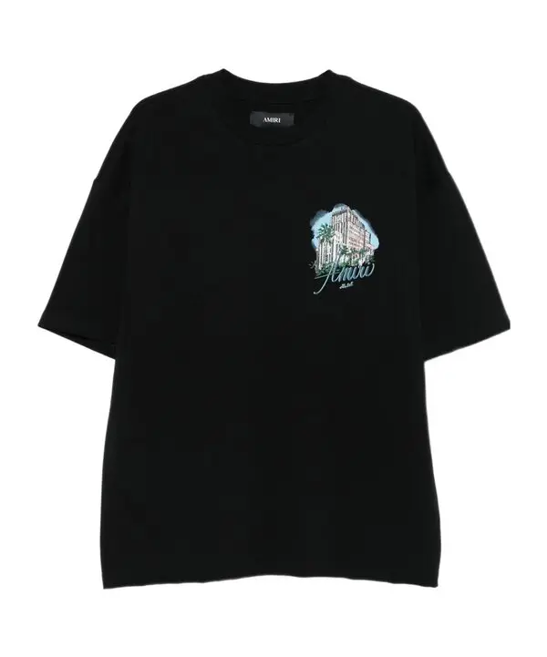 Amiri Hotel Printed Crewneck T-shirt - Black