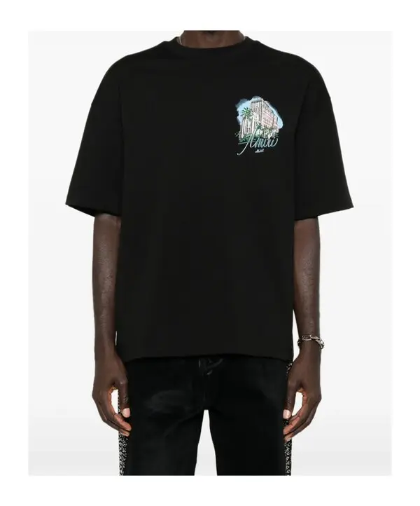 Amiri Hotel Printed Crewneck T-shirt - Black