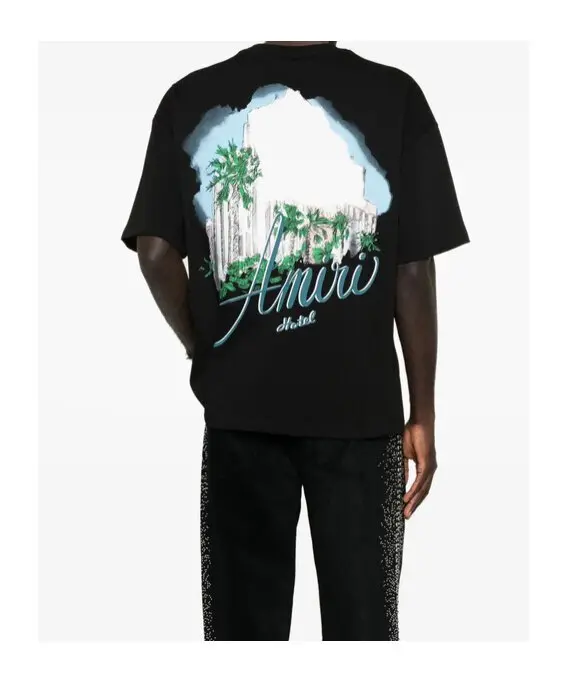 Amiri Hotel Printed Crewneck T-shirt - Black