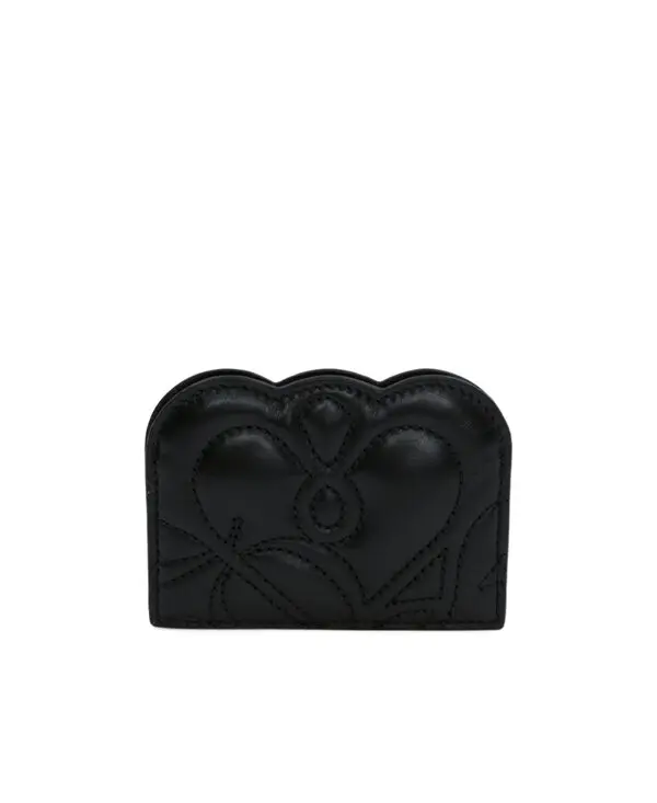Alexander McQueen Logo Embroidered Quilted Card Holder - Black