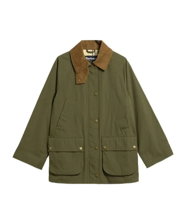 Barbour Glynis Casual Jacket With Cord Collar And Studded Placket