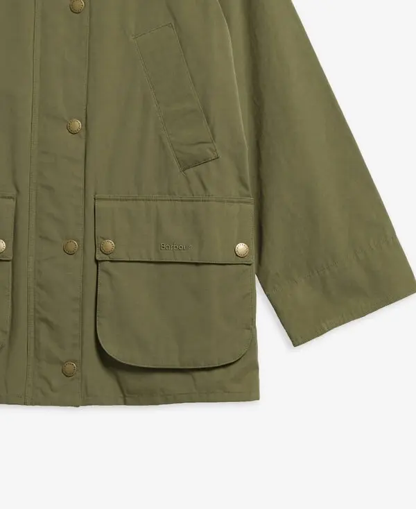 Barbour Glynis Casual Jacket With Cord Collar And Studded Placket