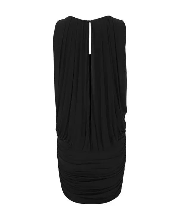 Saint Laurent Draped Sleeveless Mini Dress - Black