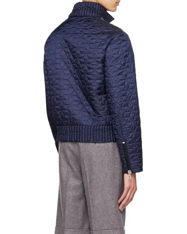 Gucci Quilted Gg-detail Zip-up Jacket - Black