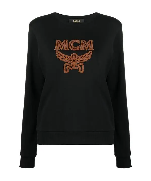 Mcm Shearling Logo Sweatshirt