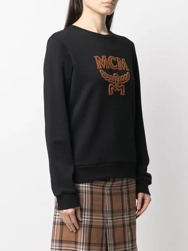 Mcm Shearling Logo Sweatshirt