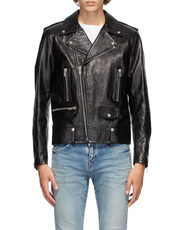 Saint Laurent Long-sleeved Biker Jacket