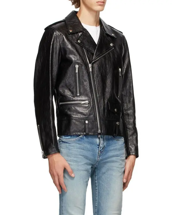 Saint Laurent Long-sleeved Biker Jacket