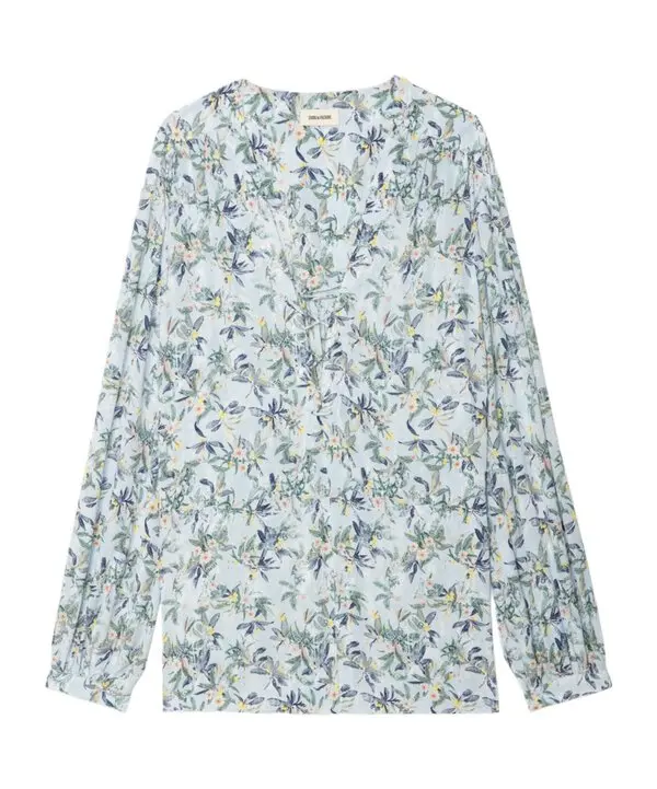 Zadig&Voltaire Tamela Blouse Printed Long Sleeve Shirt - Green