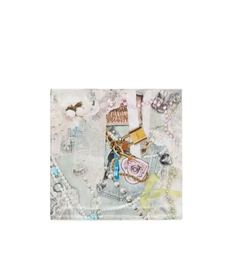 Acne Studios Patchwork Pearl Scarf - Nude