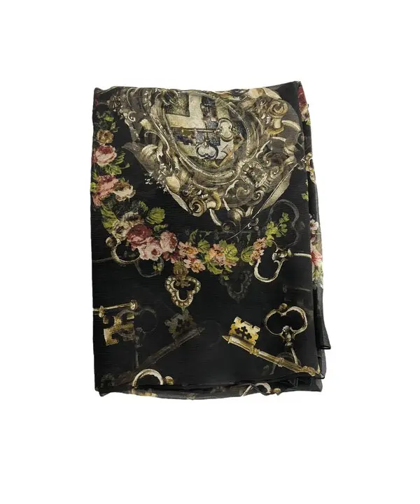 Dolce & Gabbana Printed Silk Scarf - Black