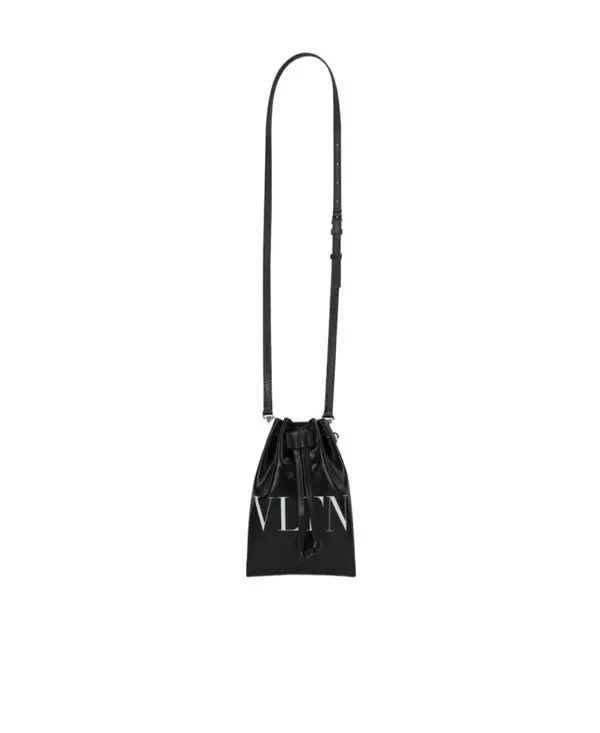 Valentino Garavani Logo-print Leather Drawstring Bag