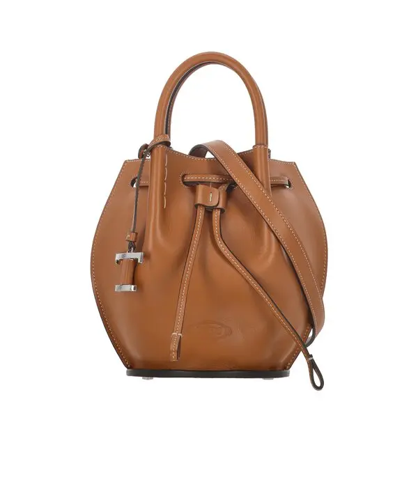 TOD'S Buz Drawstring Mini Bucket Bag - Brown