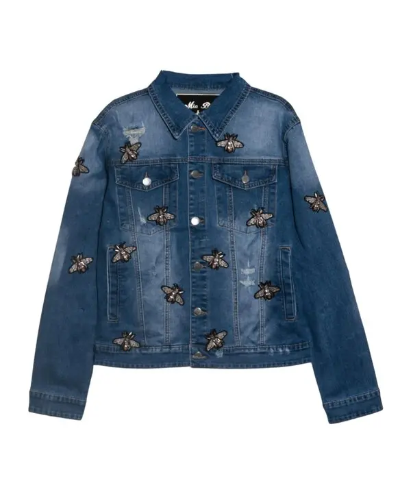 Mia Denim Bee Patches Jacket