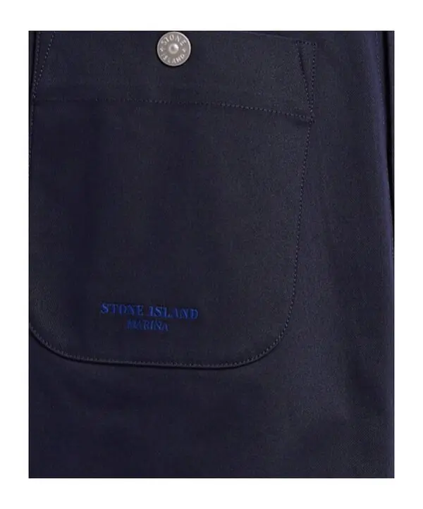 Stone Island Elasticated Waist Casual Pants With Buckled Belt