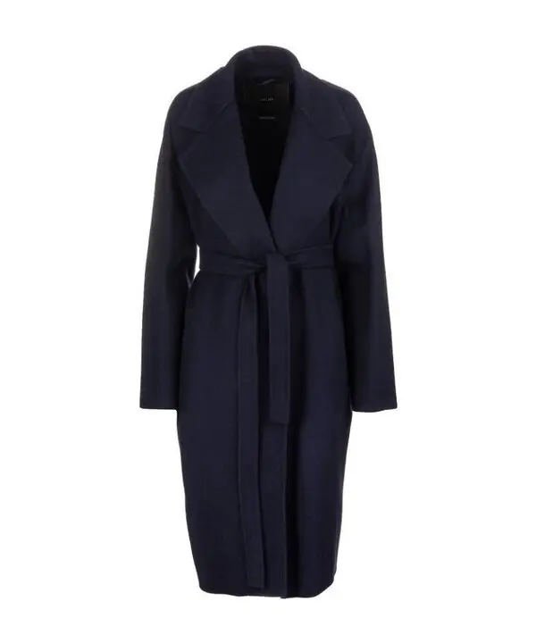 Max Mara Doppia Girdle Coat - Black