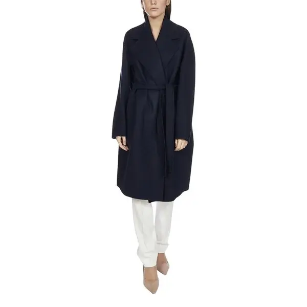 Max Mara Doppia Girdle Coat - Black