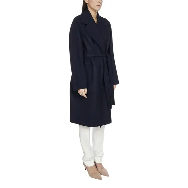 Max Mara Doppia Girdle Coat - Black