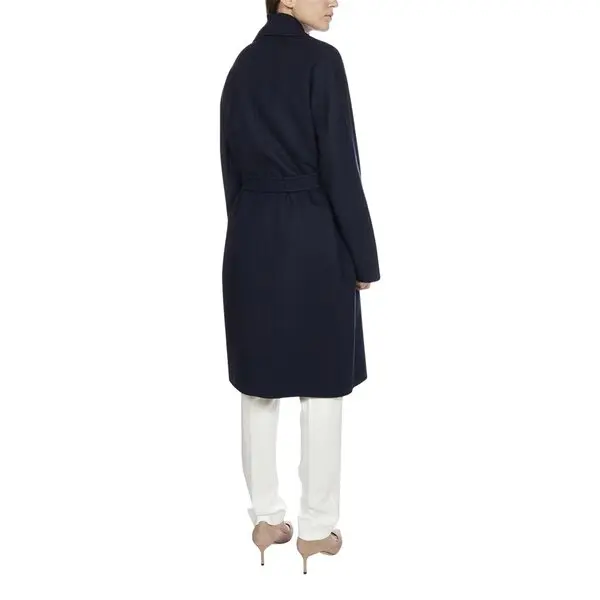 Max Mara Doppia Girdle Coat - Black