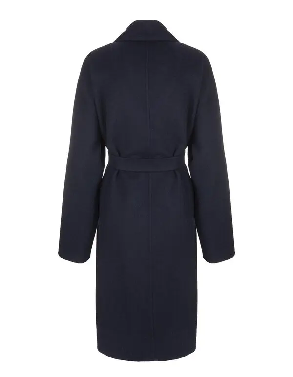 Max Mara Doppia Girdle Coat - Black
