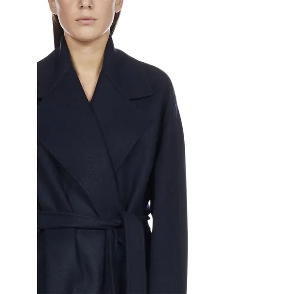 Max Mara Doppia Girdle Coat - Black