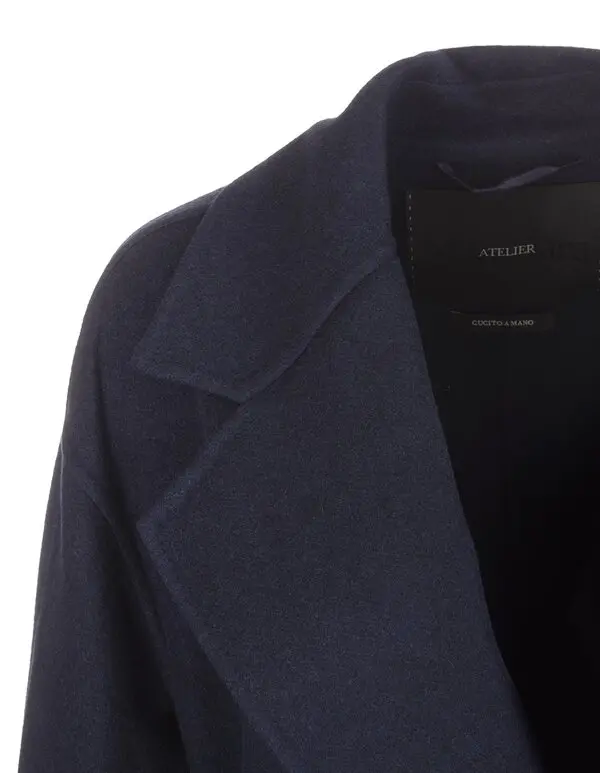 Max Mara Doppia Girdle Coat - Black