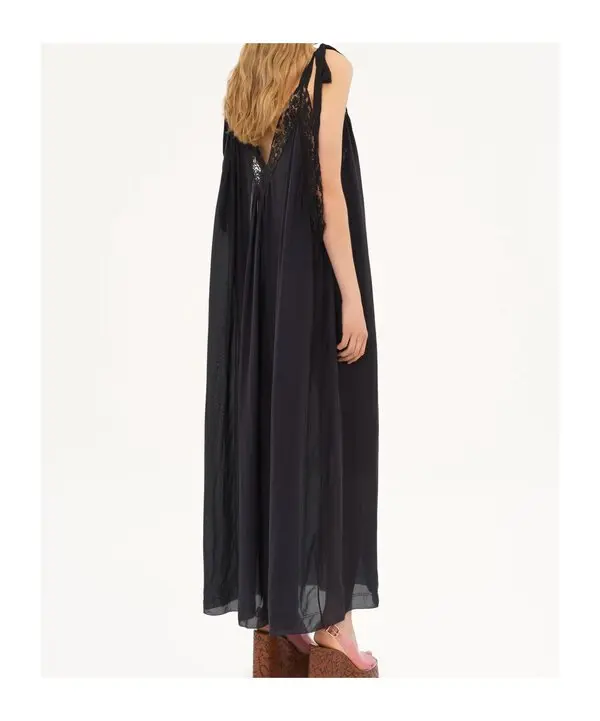 Chloé Silk Charmeuse Maxi Slip Dress With Lace Trim