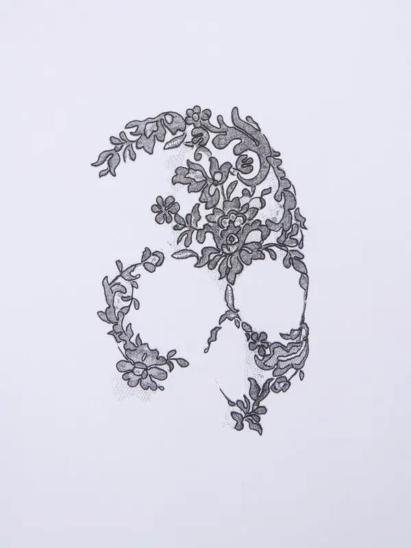 Alexander McQueen Lace Skull Crewneck T-shirt - White