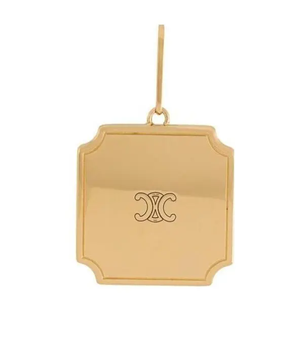 Celine Separables Triomphe Plate Pendant In Brass With Gold Finish - Yellow