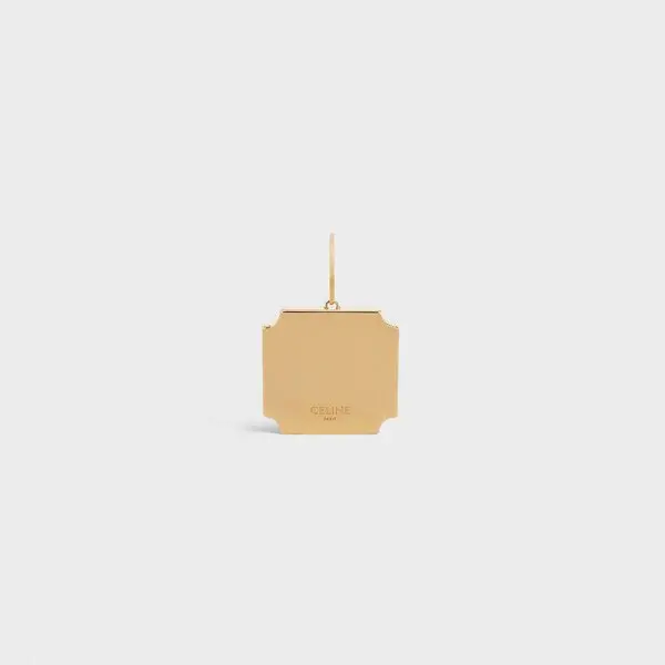 Celine Separables Triomphe Plate Pendant In Brass With Gold Finish