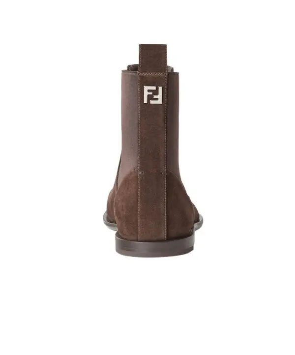 Fendi Ff Squared Chelsea Boots - Brown
