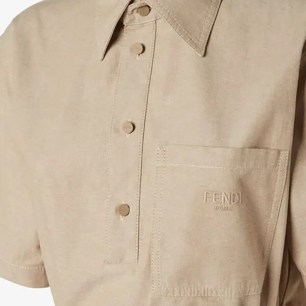 Fendi Logo Embroidered Belted Mini Dress