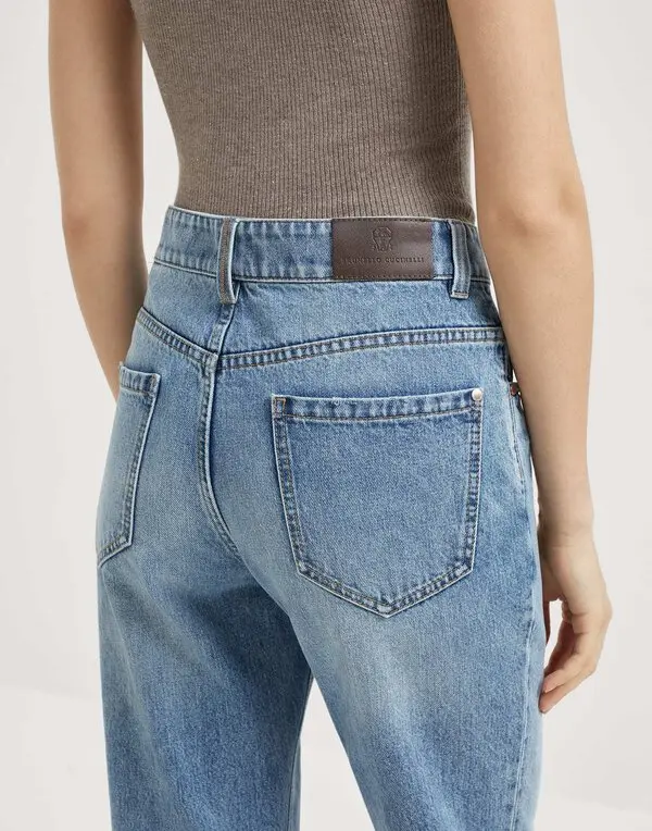 Brunello Cucinelli Logo Patch Straight-leg Jeans - Blue