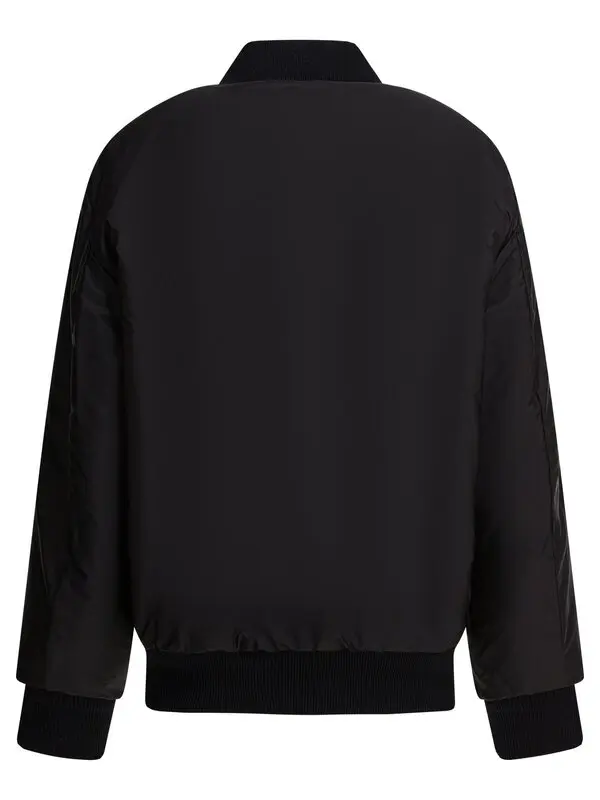 Prada Logo Plaque Reversible Bomber Jacket