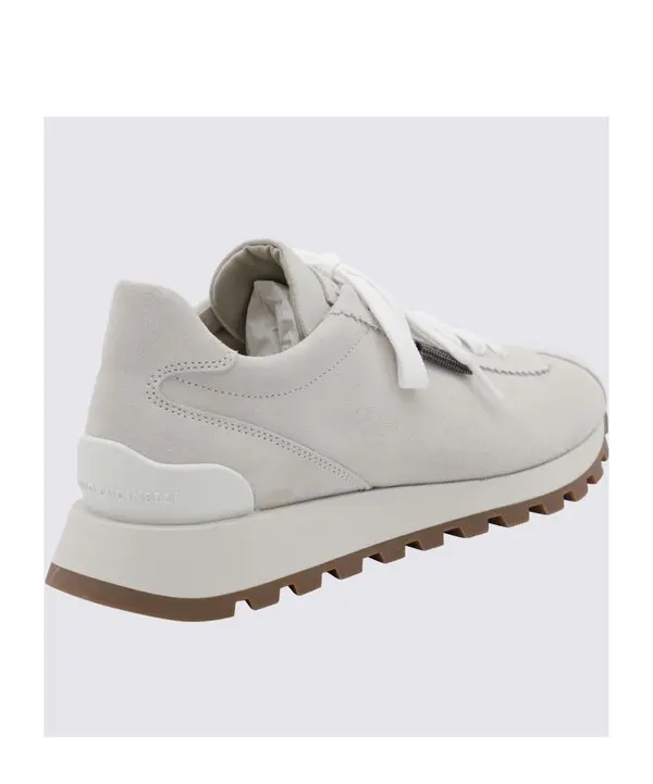 Brunello Cucinelli Round-toe Lace-up Quilted Trainers