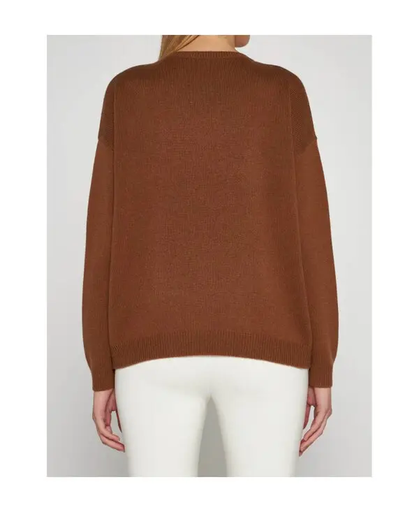 Max Mara Panaria Long-sleeved Knitted Sweater - White