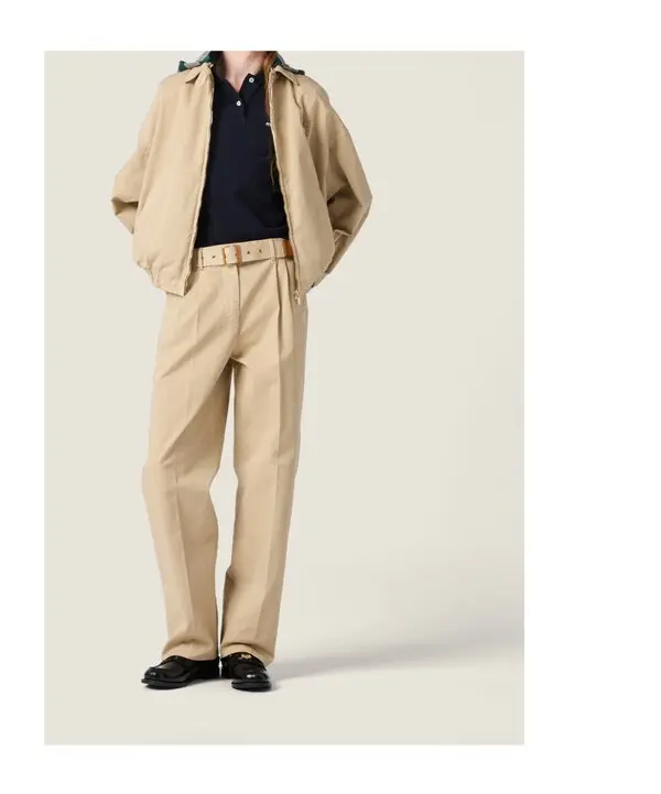 Miu Miu Gabardine Blouson Jacket With Detachable Hood - Nude