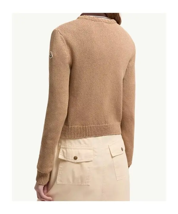 Moncler Geometric-quilted Padded Zip-up Cardigan - Nude