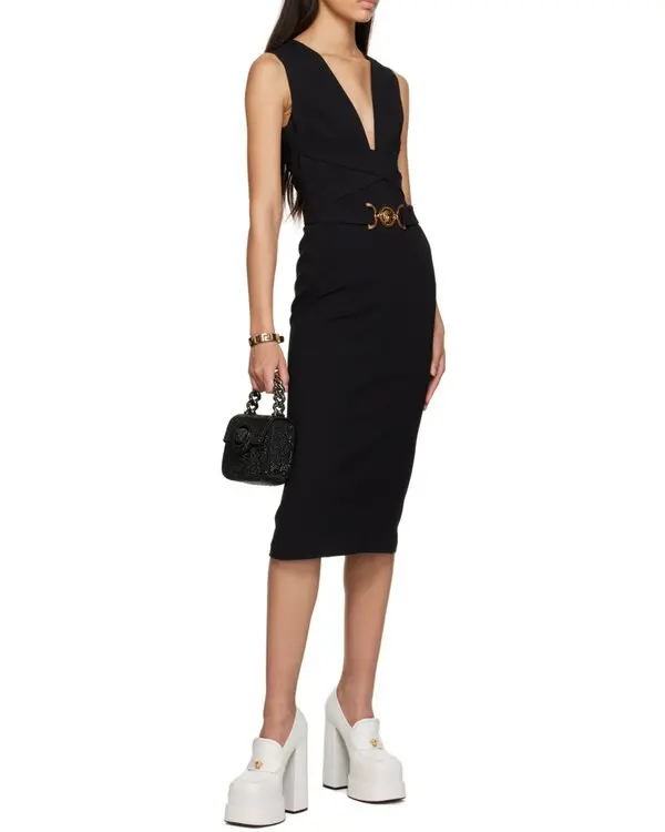 Versace La Medusa Embellished Mini Tote Bag - Black