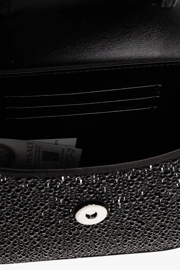 Versace La Medusa Embellished Mini Tote Bag - Black
