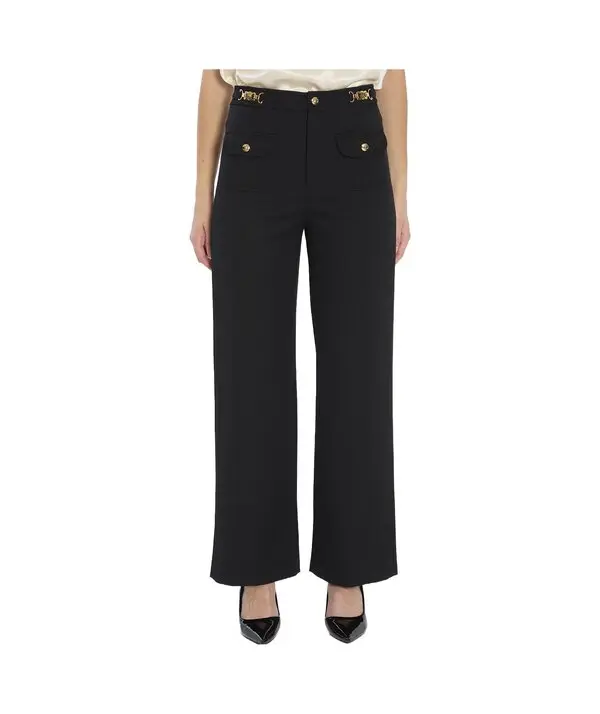 Celine Diagonal Wool Pants With Gourmette Detail