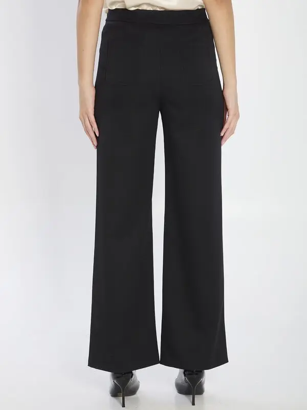 Celine Diagonal Wool Pants With Gourmette Detail