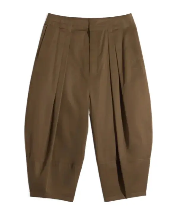 LEMAIRE Pleat Detailed Balloon Bermuda Shorts - Bronze